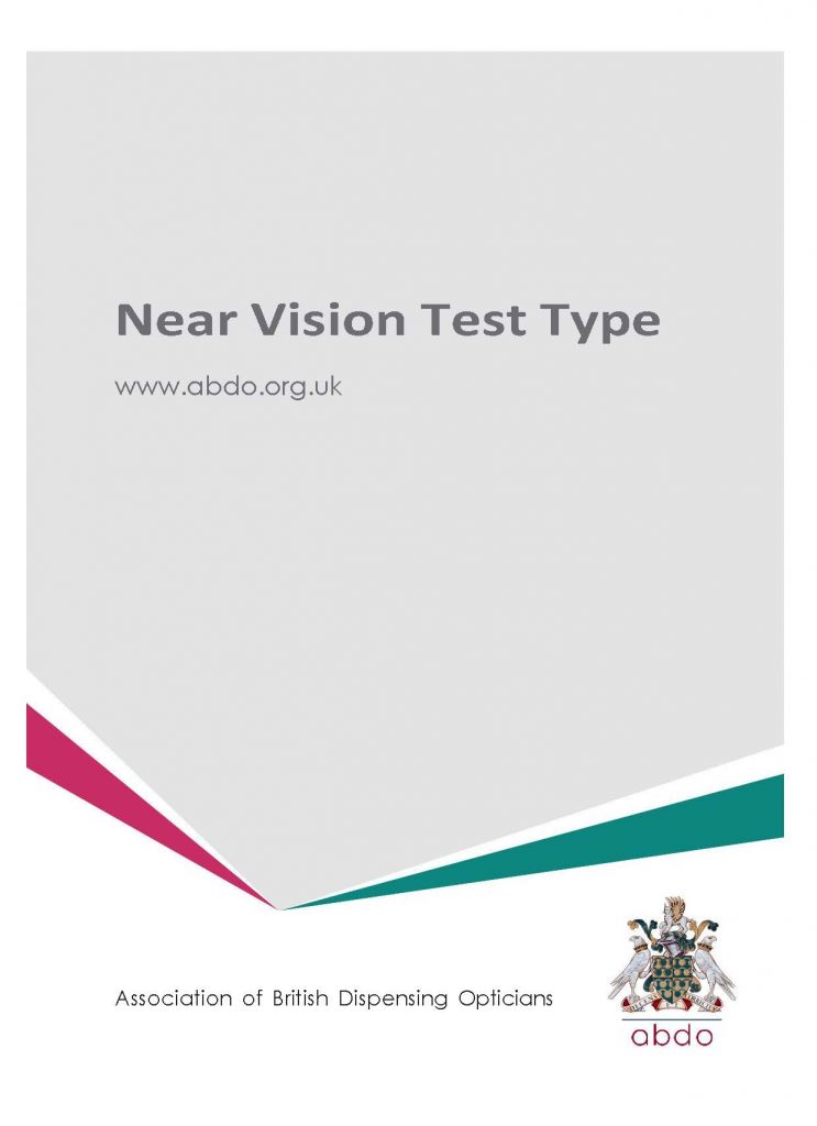 ABDO Near Vision Test Cards x 5 – ABDO College